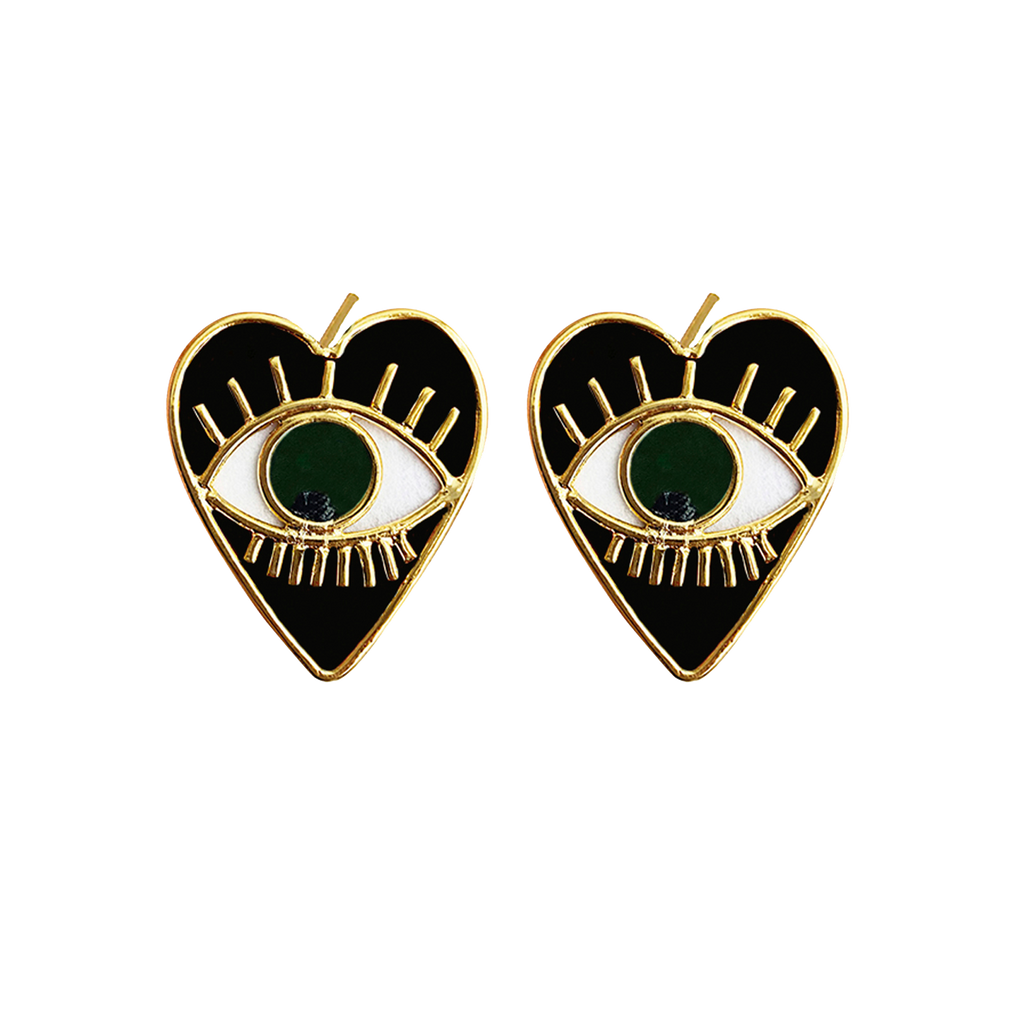 Mini Heart Eye Studs by Amulettos – Amulettos.com