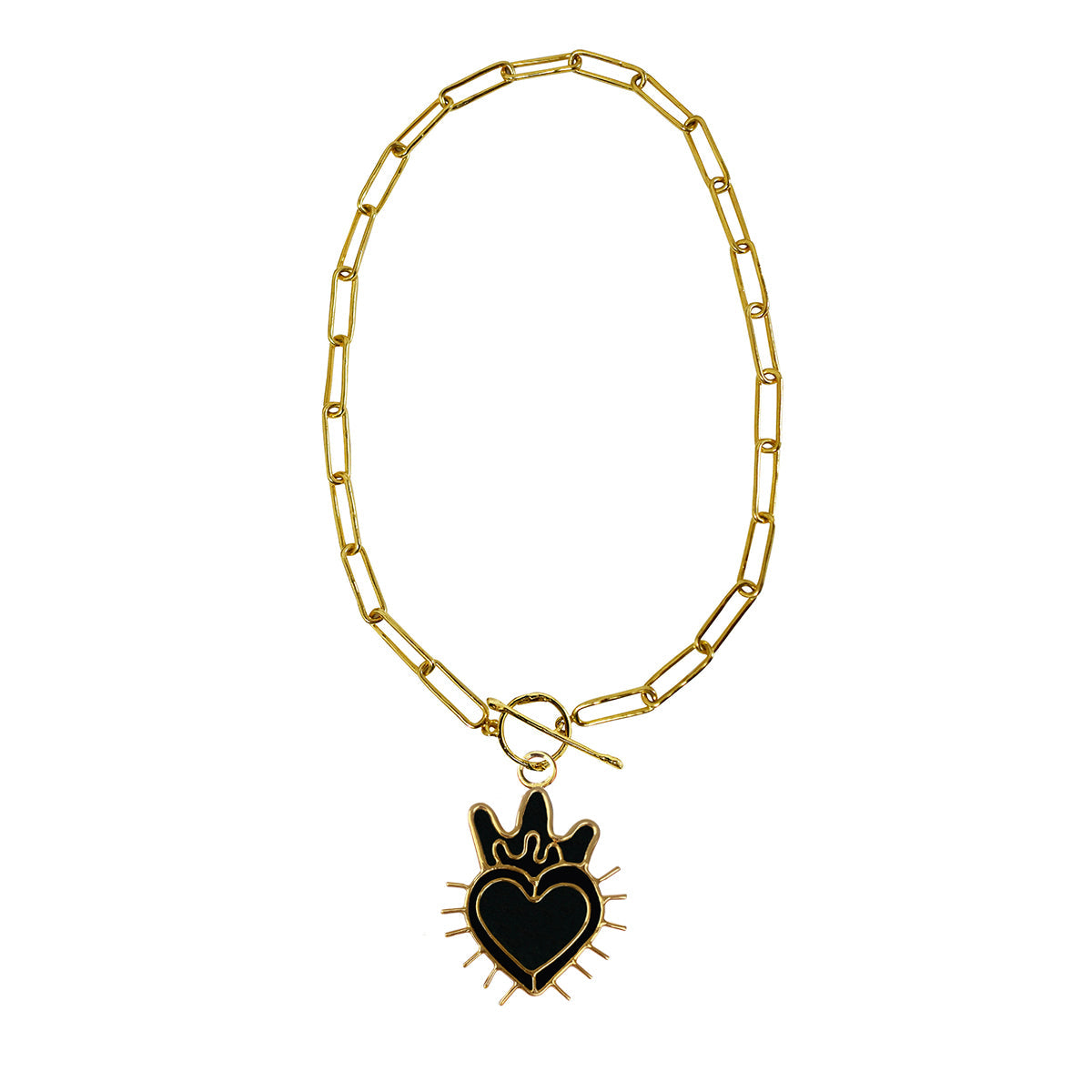 Chain link thin sacred heart of Amulettos – Amulettos.com