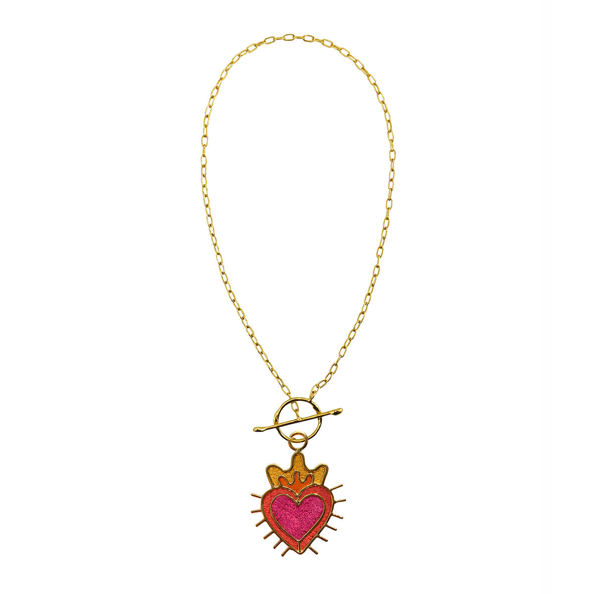 Chain link mini sacred heart of Amulettos – Amulettos.com